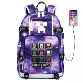 NEW Minecraft Backpack Camouflage Waterproof Bookbag Large Capacity（8 ...