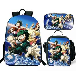My hero academia backpack kids boys school Lunch box School Bag