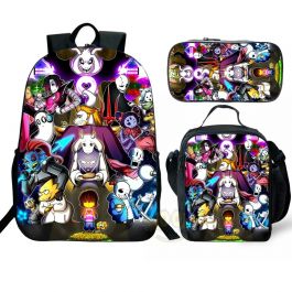 Undertale Backpack and Lunch box School Bag Kid Bookbag Best Gifts